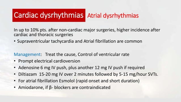 POST-OPERATIVE MANAGEMENT OF HEMODYNAMICALLY UNSTABLE PATIENT | PPTX ...