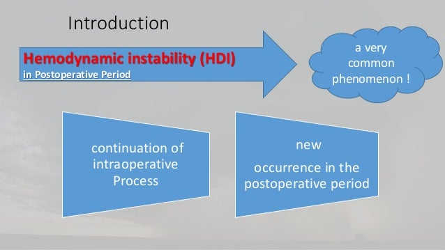 POST-OPERATIVE MANAGEMENT OF HEMODYNAMICALLY UNSTABLE PATIENT POST-OPERATIVE MANAGEMENT OF HEMODYNAMICALLY UNSTABLE PATIENT