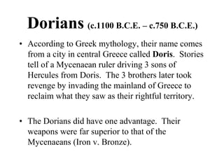 Minoans and mycenaeans_and_dorians | PPT