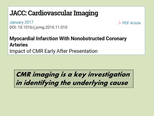 MINOCA , Myocardial Infarction with Non-Obstructive Coronary Arteries ...
