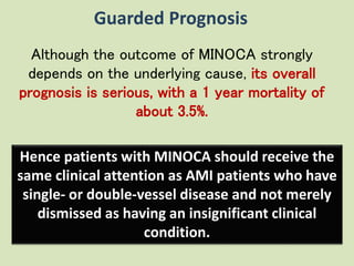 MINOCA , Myocardial Infarction with Non-Obstructive Coronary Arteries | PPT