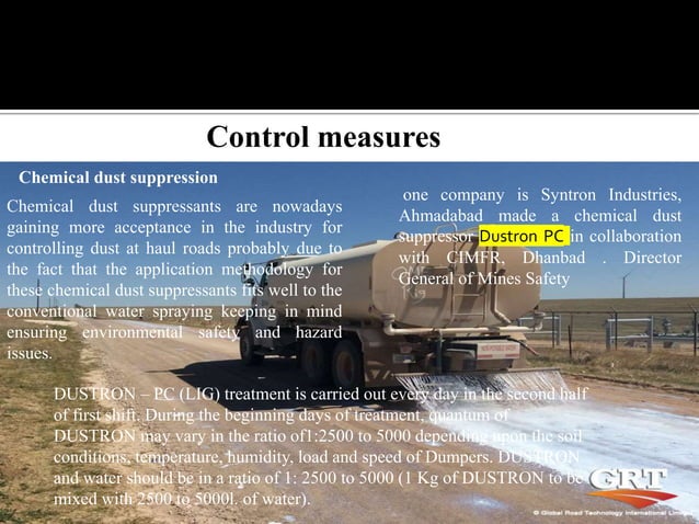 Dust control practices in open cast mining industry. | PPTX