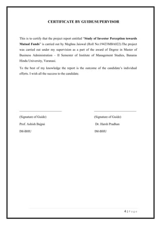Study of Investor Perception towards Mutual Funds | PDF