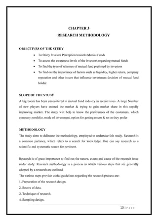 Study of Investor Perception towards Mutual Funds | PDF
