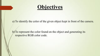 Color detection usding esp32 rgb light in iot | PPT