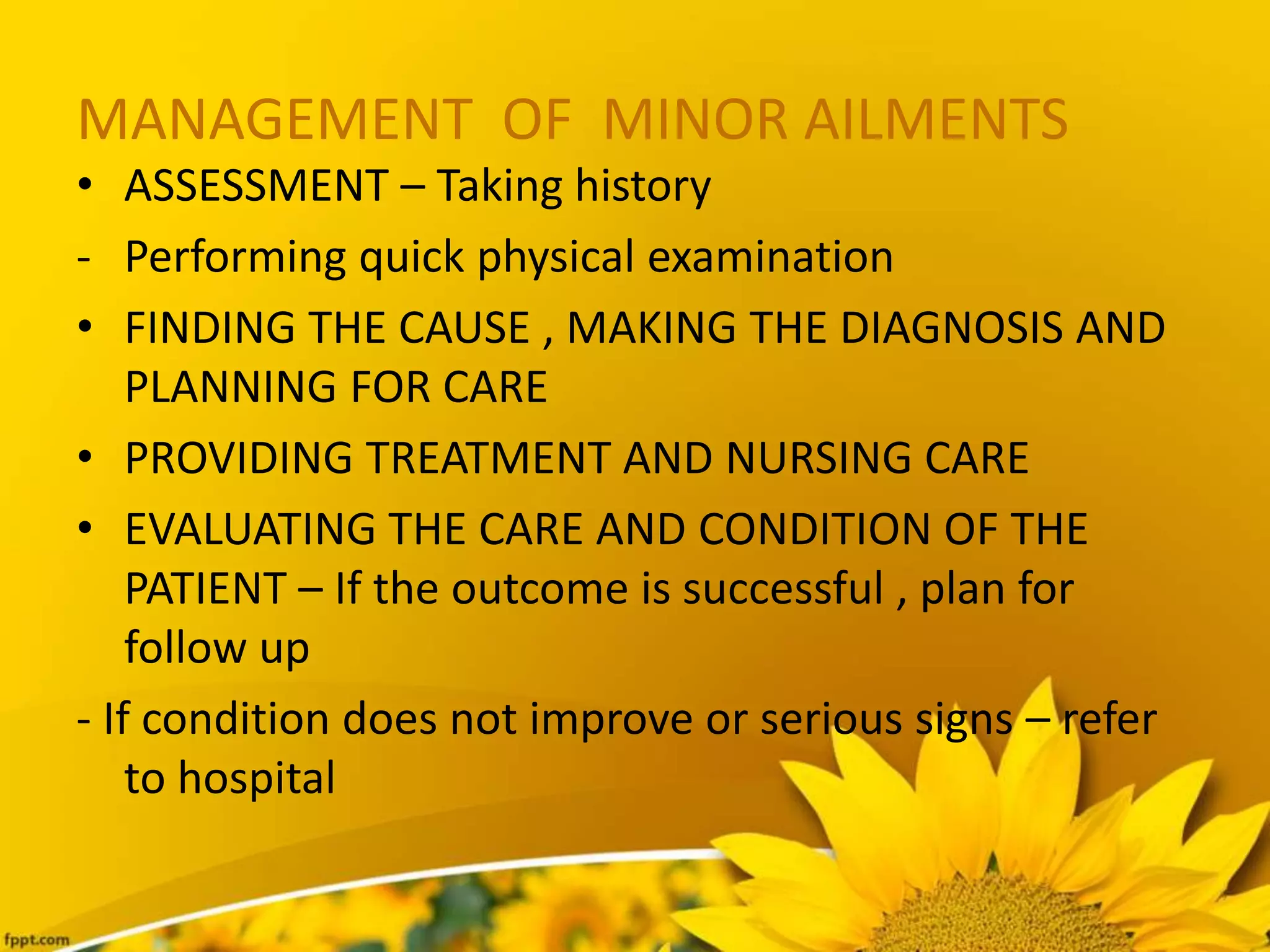MINOR AILMENTS | PPTX