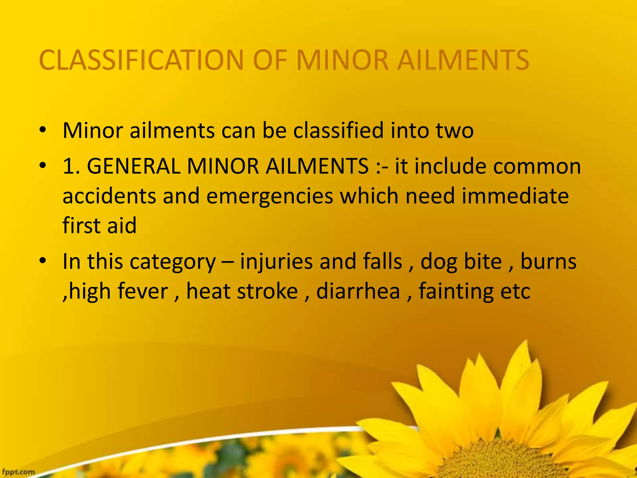 MINOR AILMENTS | PPTX