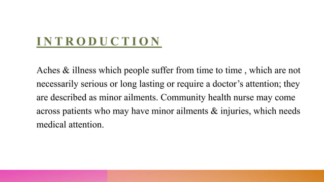 Minor ailments | PPTX