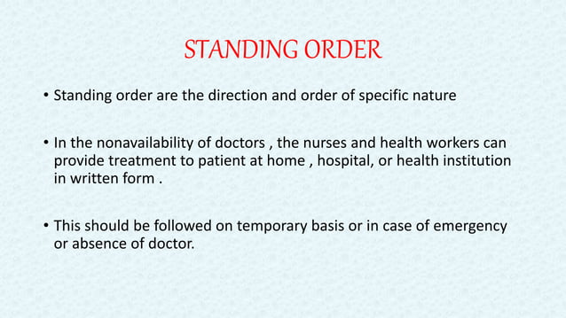 Minor ailments and standing orders | PPTX