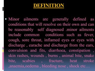 Minor aliments ppt | PPT | Free Download