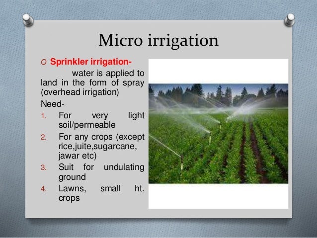 Minor and micro irrigation