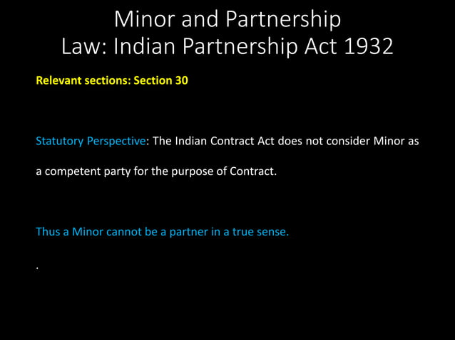 Minor as a partner | PPTX | Law