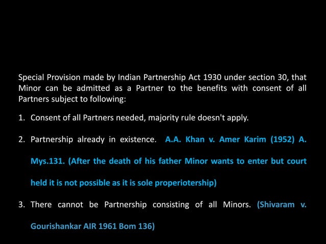 Minor as a partner | PPTX | Law