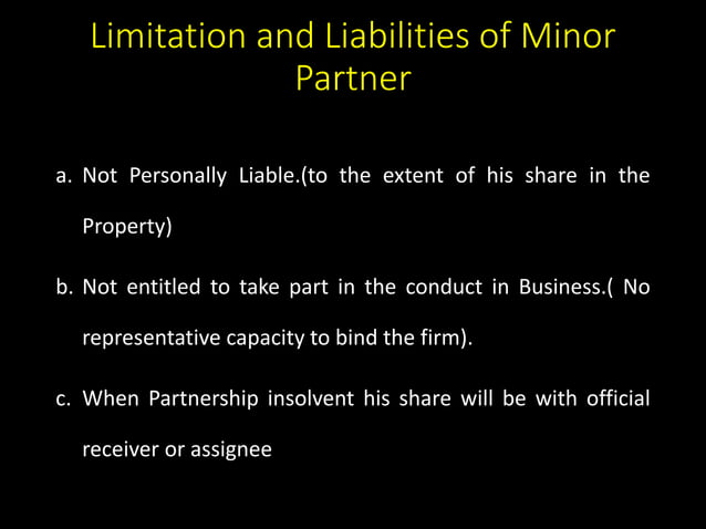 Minor as a partner | PPTX | Law