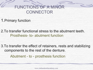 Minor connectors/ dental crown & bridge courses | PPT