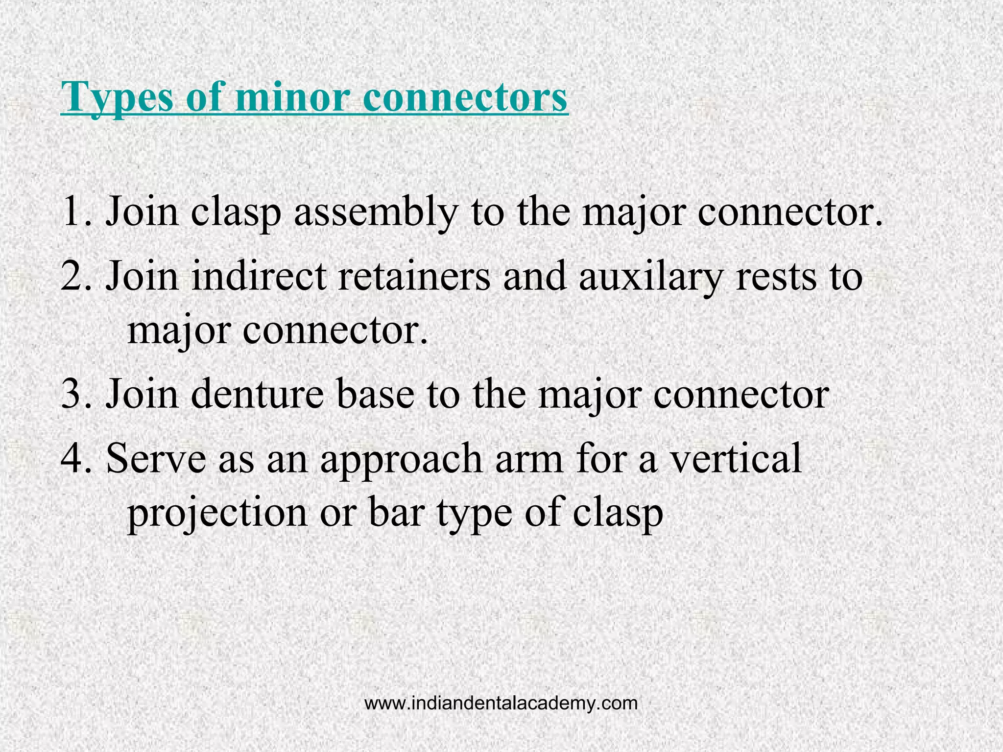 Minor connectors & rests & rest seats /certified fixed orthodontic ...