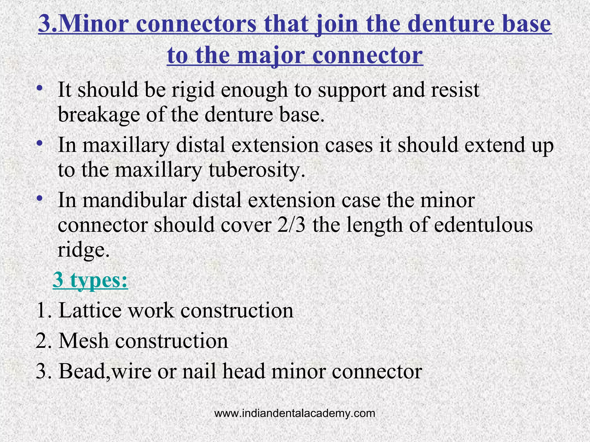 Minor connectors & rests & rest seats/ dental implant courses | PPT