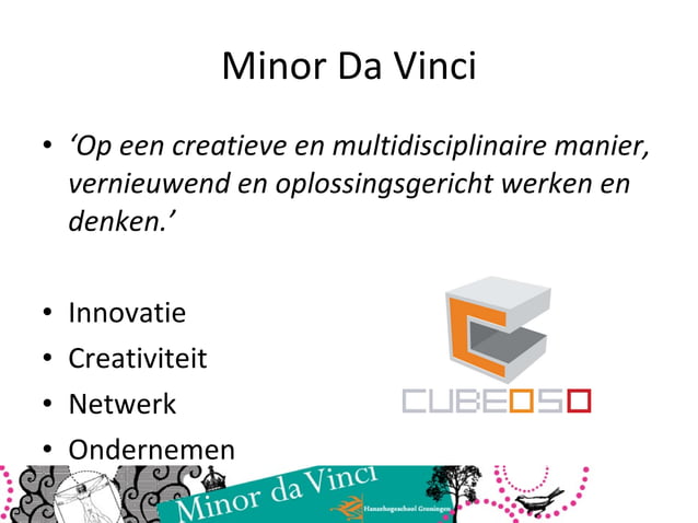Minor da vinci op de Hanze | PPT