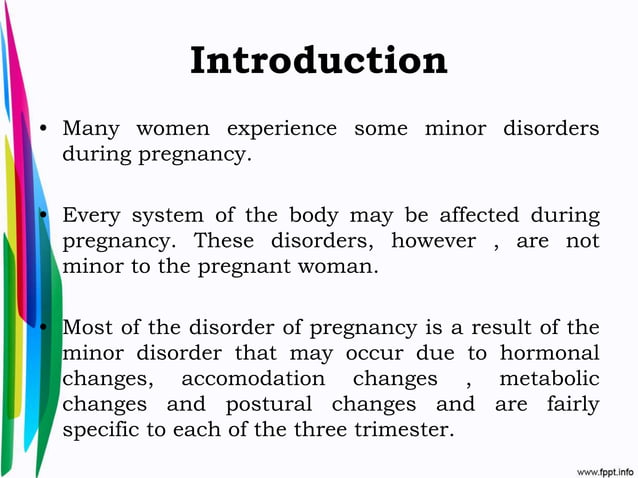 Minor disorders of pregnancy | PPTX | Pregnancy | Reproductive Health