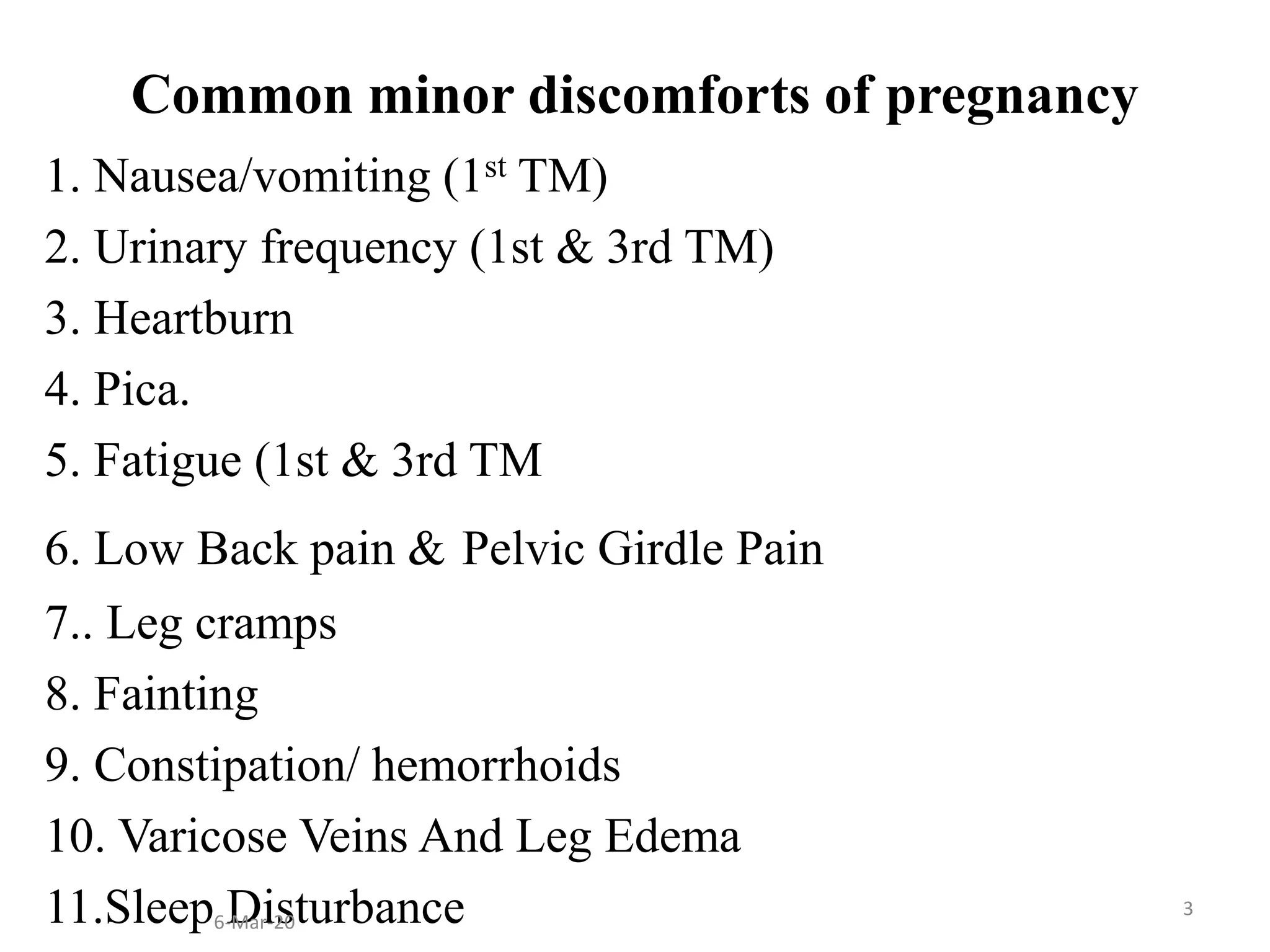 Minor disorders of pregnancy | PPTX