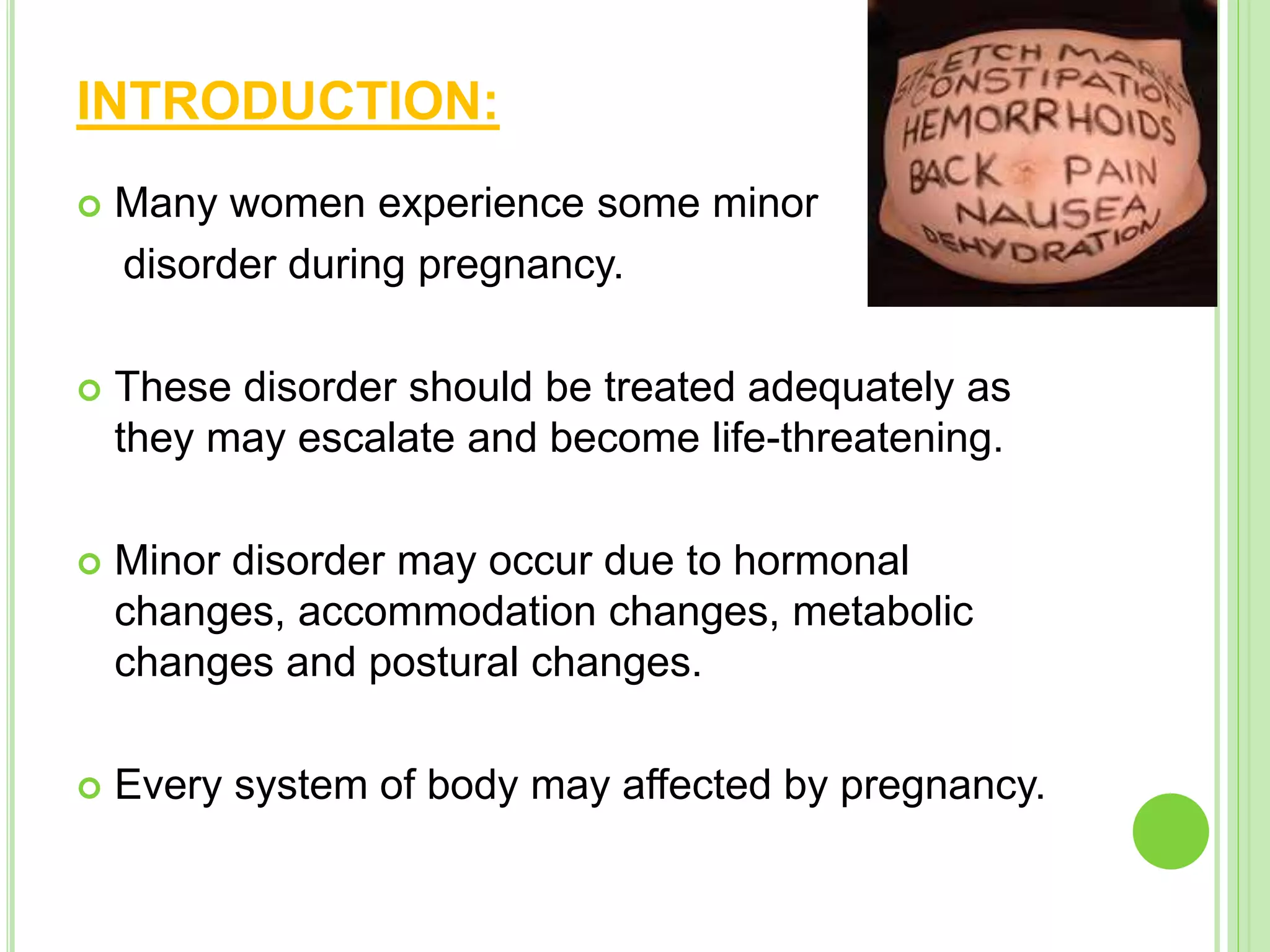 Minor disorder of pregnancy ppt | PPTX