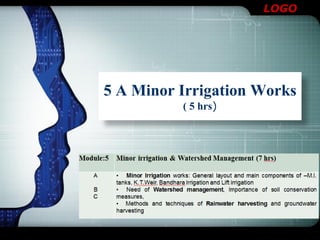 Minor Irrigation for water resources engineering | PDF