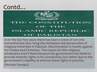 Minorities in pakistan | PPTX | Islam | Religion & Spirituality