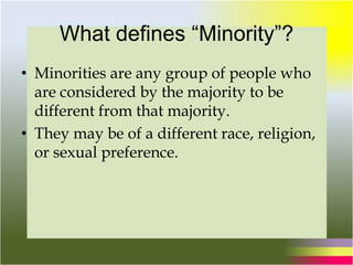 Minorities in the media | PPTX