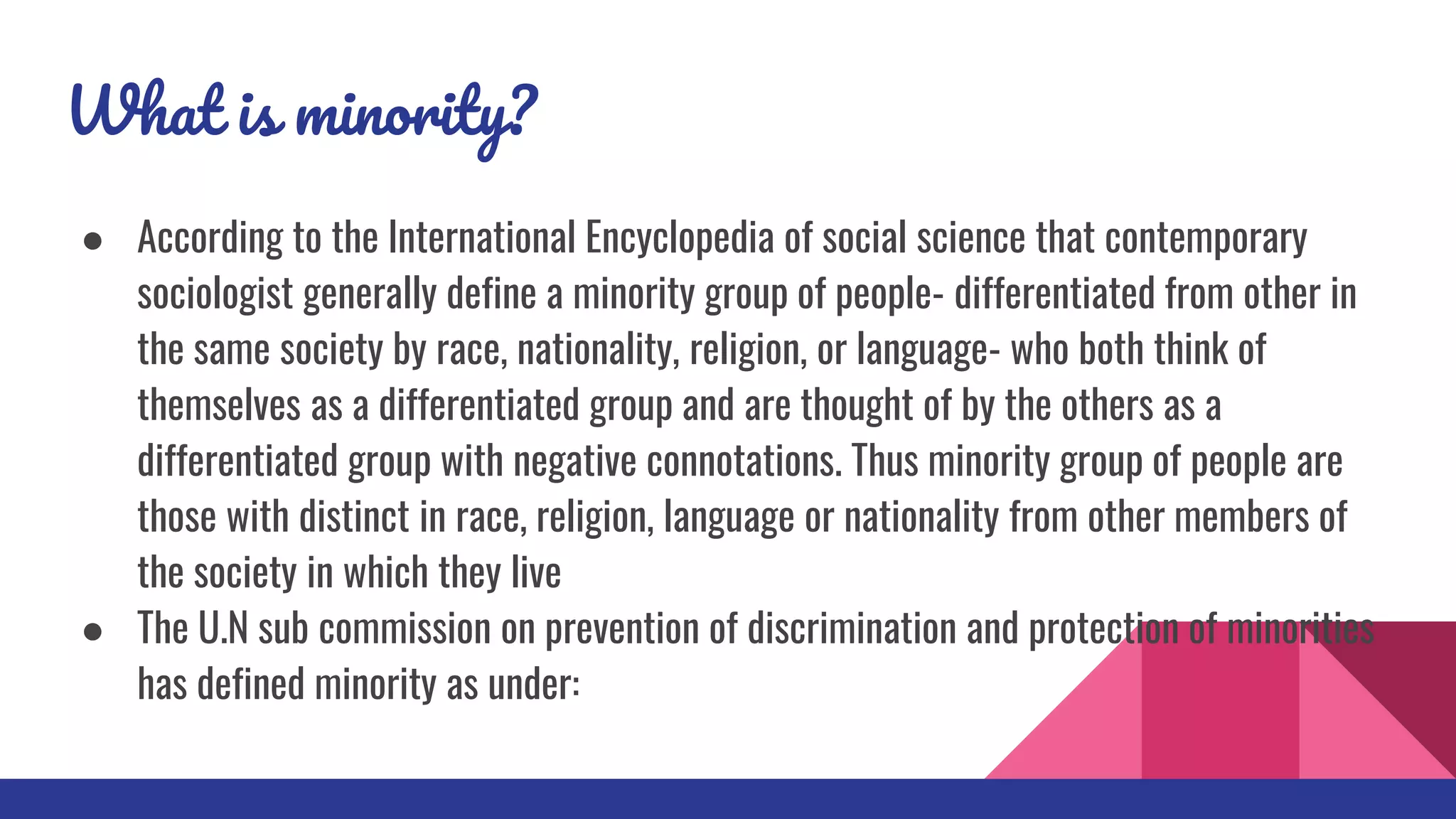 Minority groups and other marginalized groups | PPTX