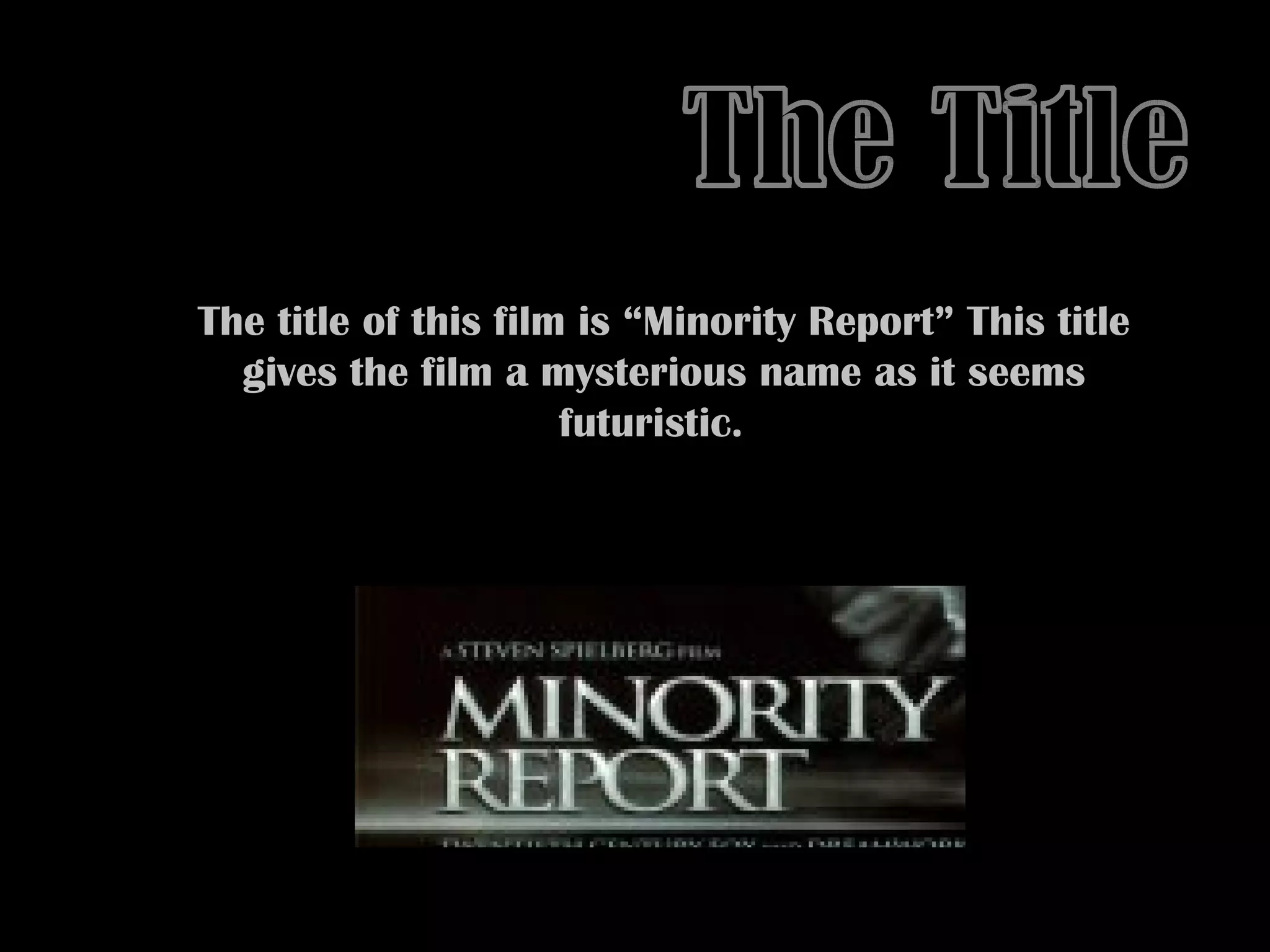 Minority Report Poster Analysis | PPT