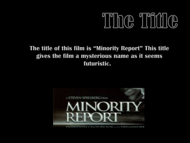 Minority Report Poster Analysis | PPT