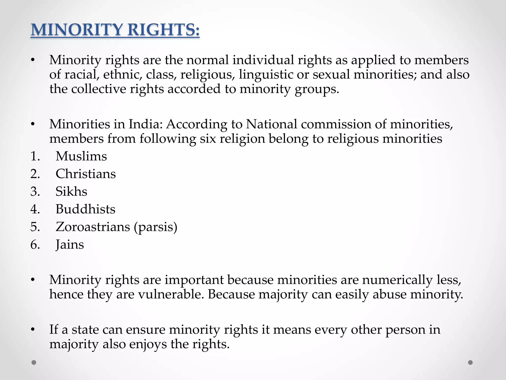 Minority rights in india | PPTX