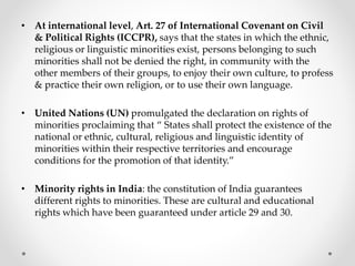 Minority rights in india | PPTX