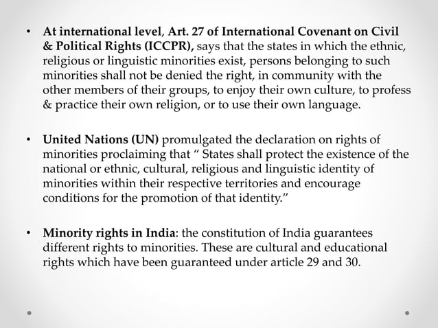 Minority rights in india | PPTX | Religion & Spirituality
