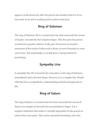Minor lines at hands palmistry . | PDF