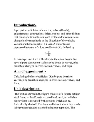 Minor losses valve | PDF | Physics | Science