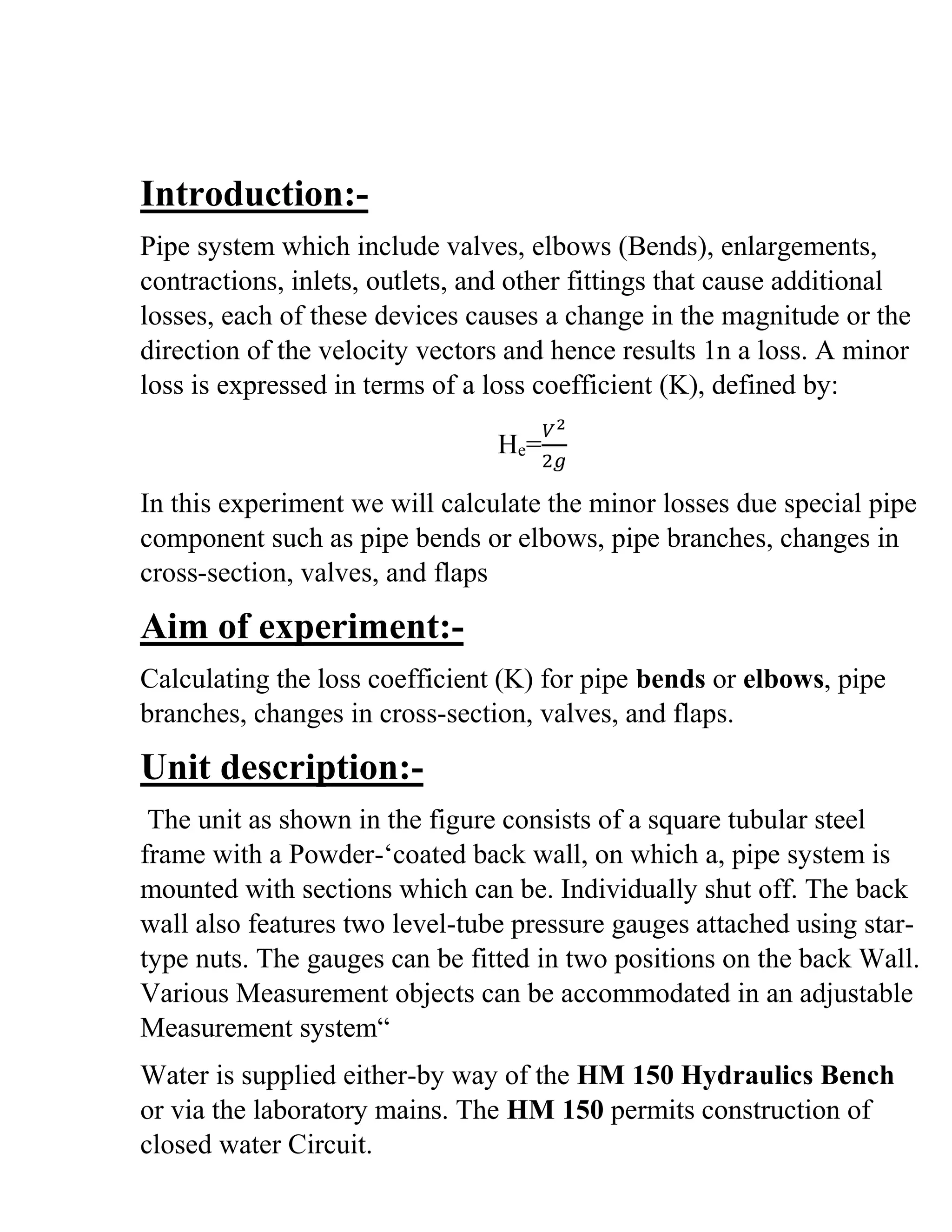 Minor losses elbow | PDF