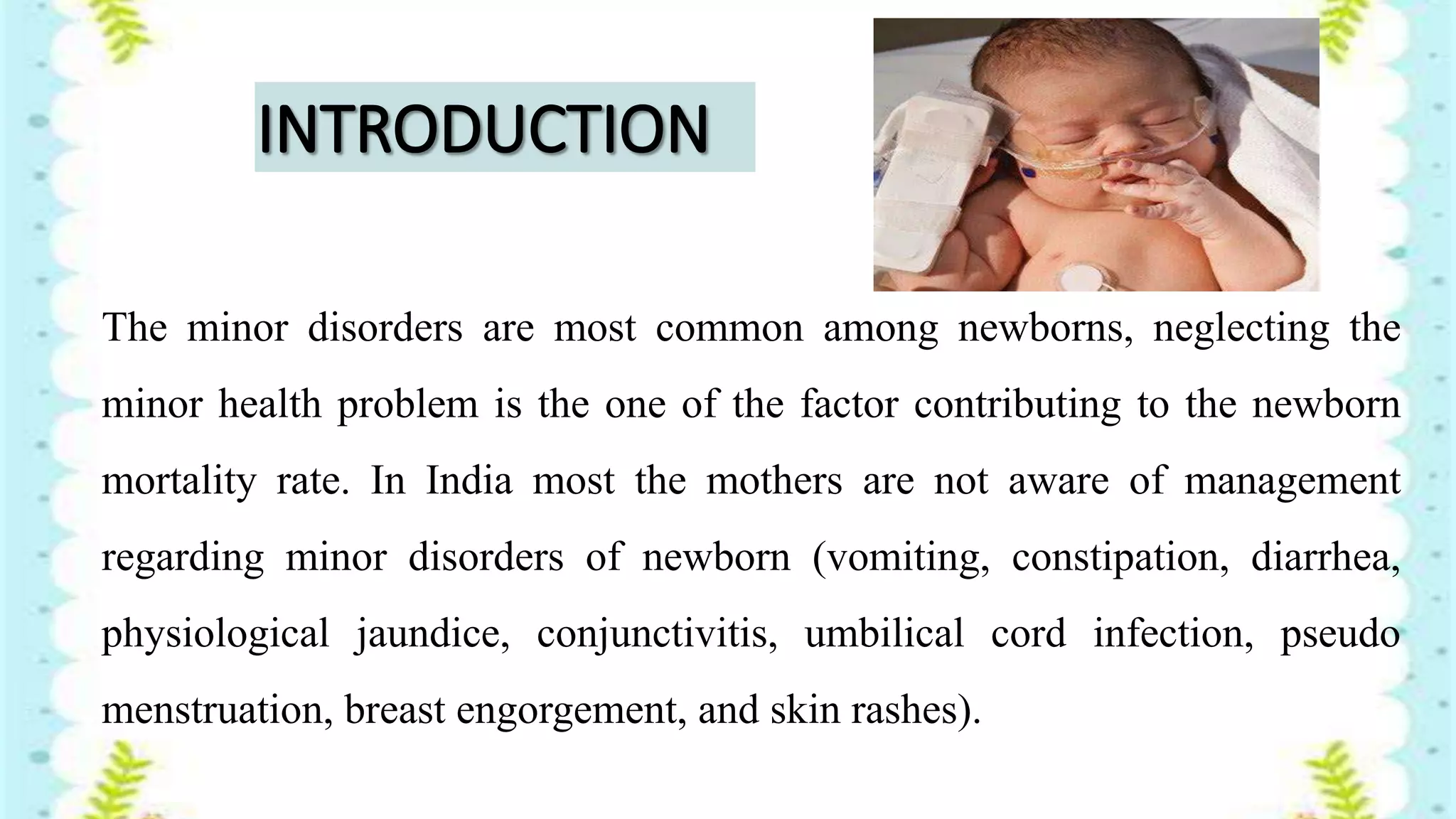 MINOR NB DISORDER NEWBORN | PPTX
