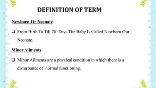 MINOR NB DISORDER NEWBORN | PPTX