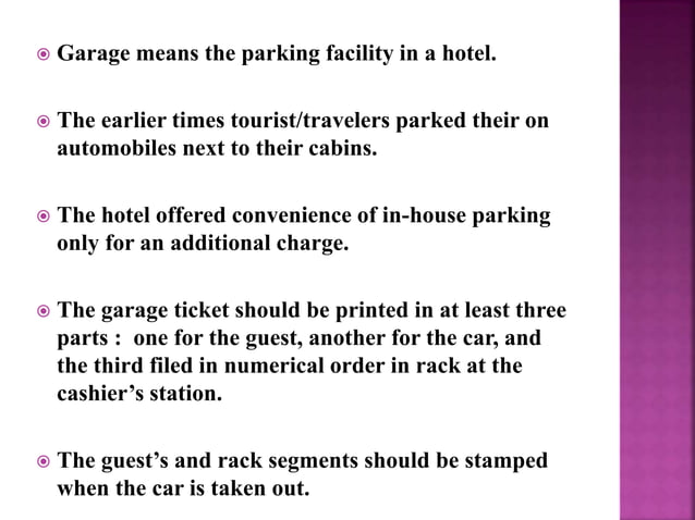 Minor operating departments in hospitality industry | PPTX