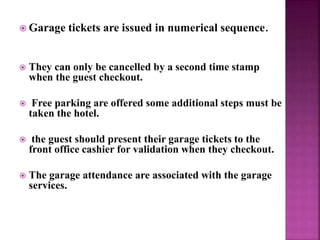 Minor operating departments in hospitality industry | PPTX