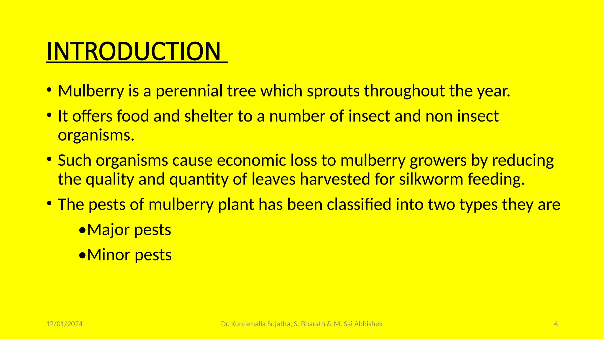 Minor pests of mulberry plant & their management.pptx