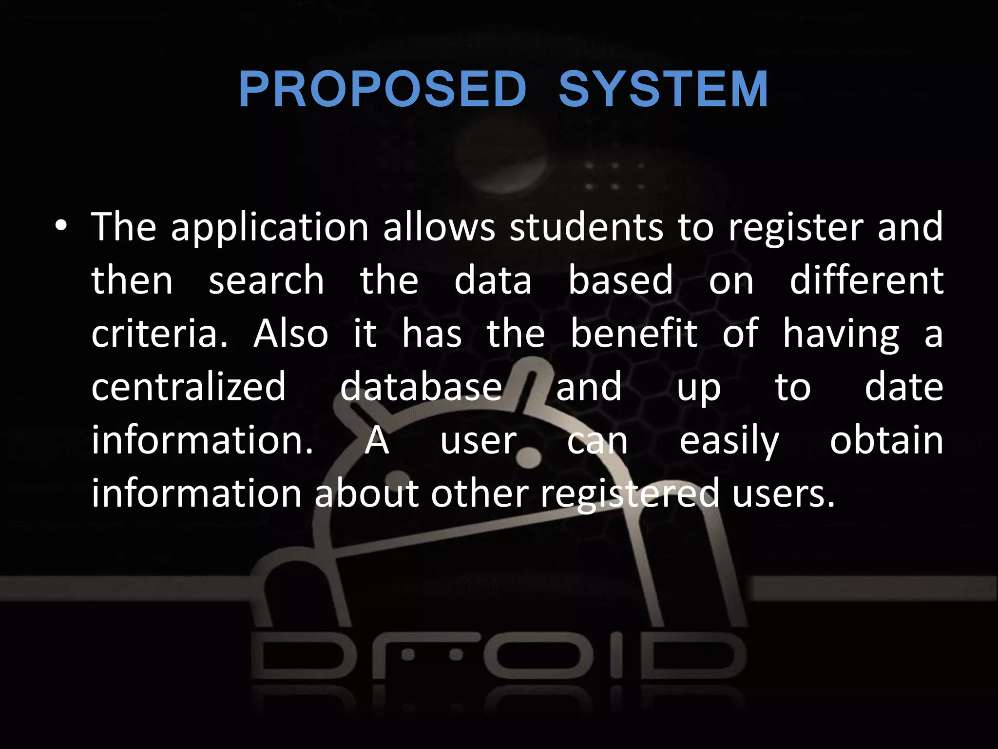 Android alumni application | PPTX