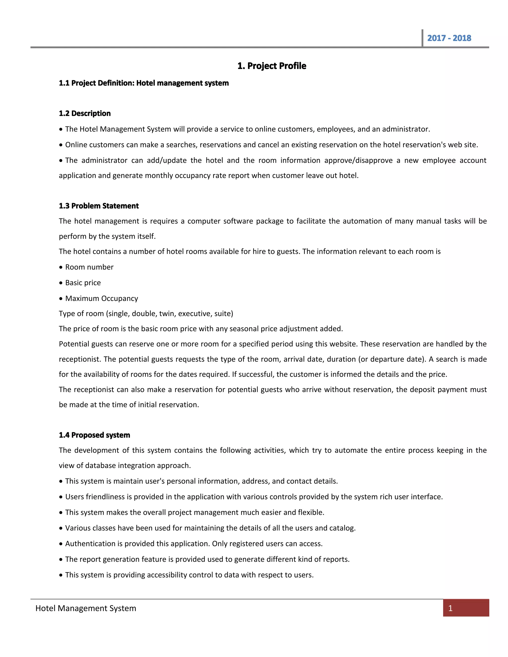 Hotel Management With Hibernate Mvc Minor Project Pdf