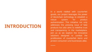 fake product identification using blockchain user can sell and buy ...