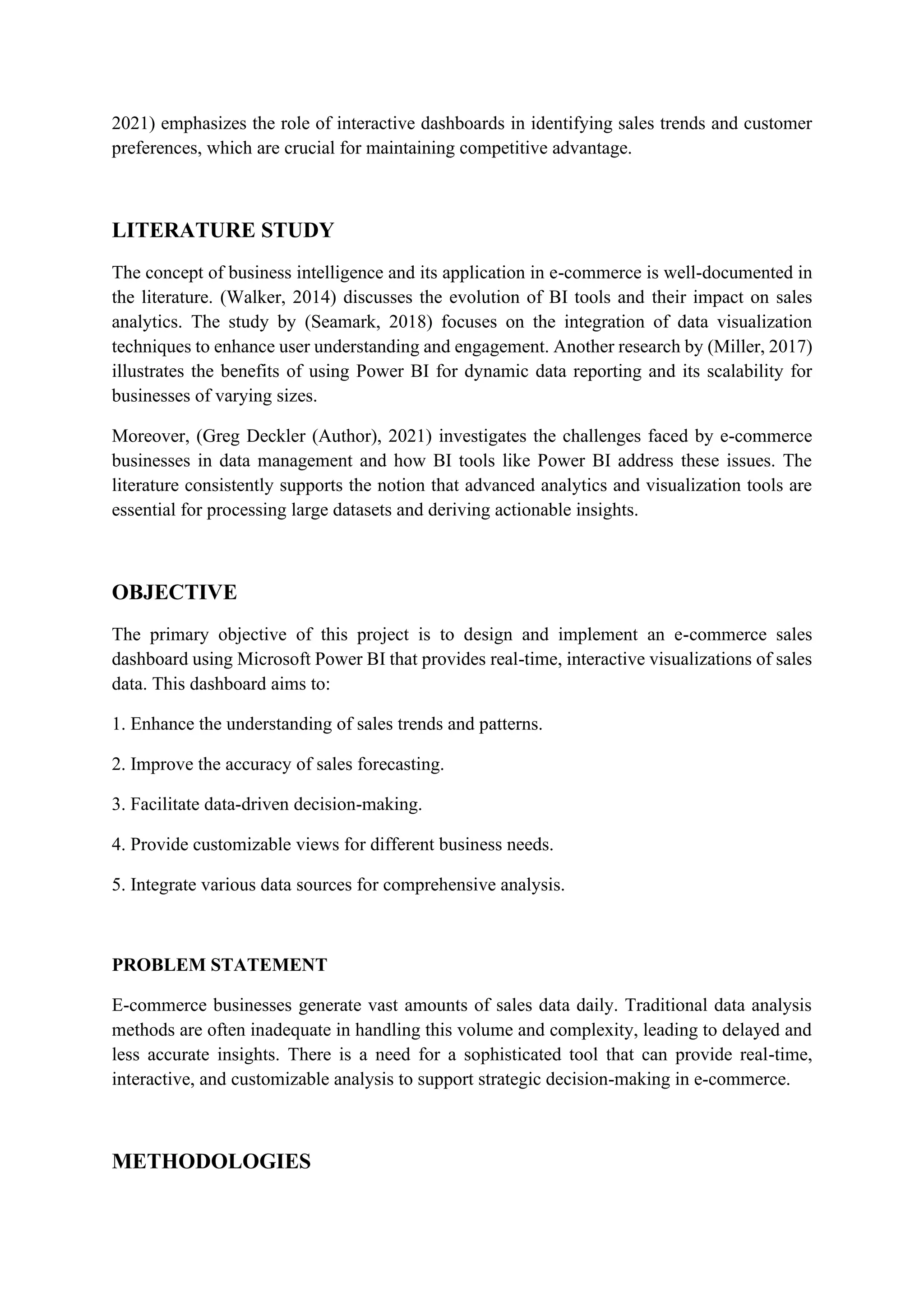 E-commerce Sales Dashboard using Microsoft Power BI | PDF