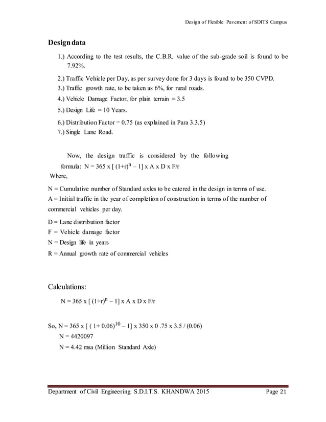 " Design of Flexible Pavement " | PDF