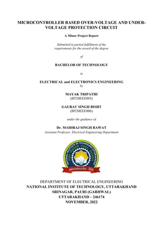 Microcontroller based over voltage and under voltage protection circuit ...