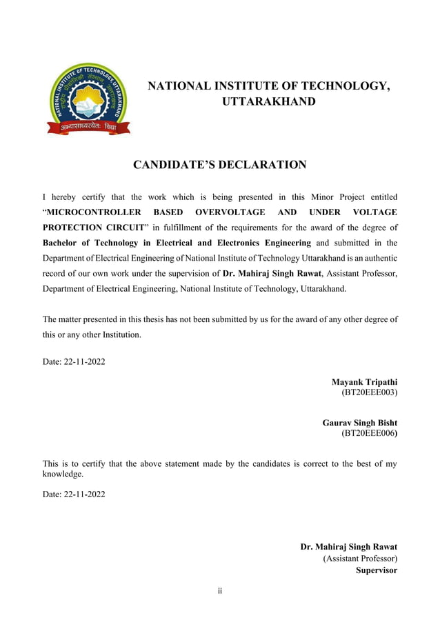 Microcontroller based over voltage and under voltage protection circuit ...