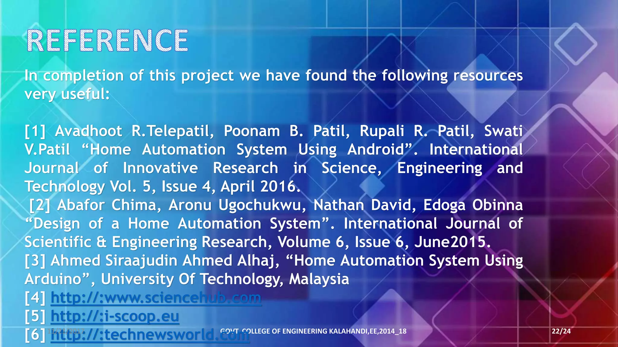 HOME AUTOMATION USING USART PPT | PPTX | Home Appliances | Home & Garden